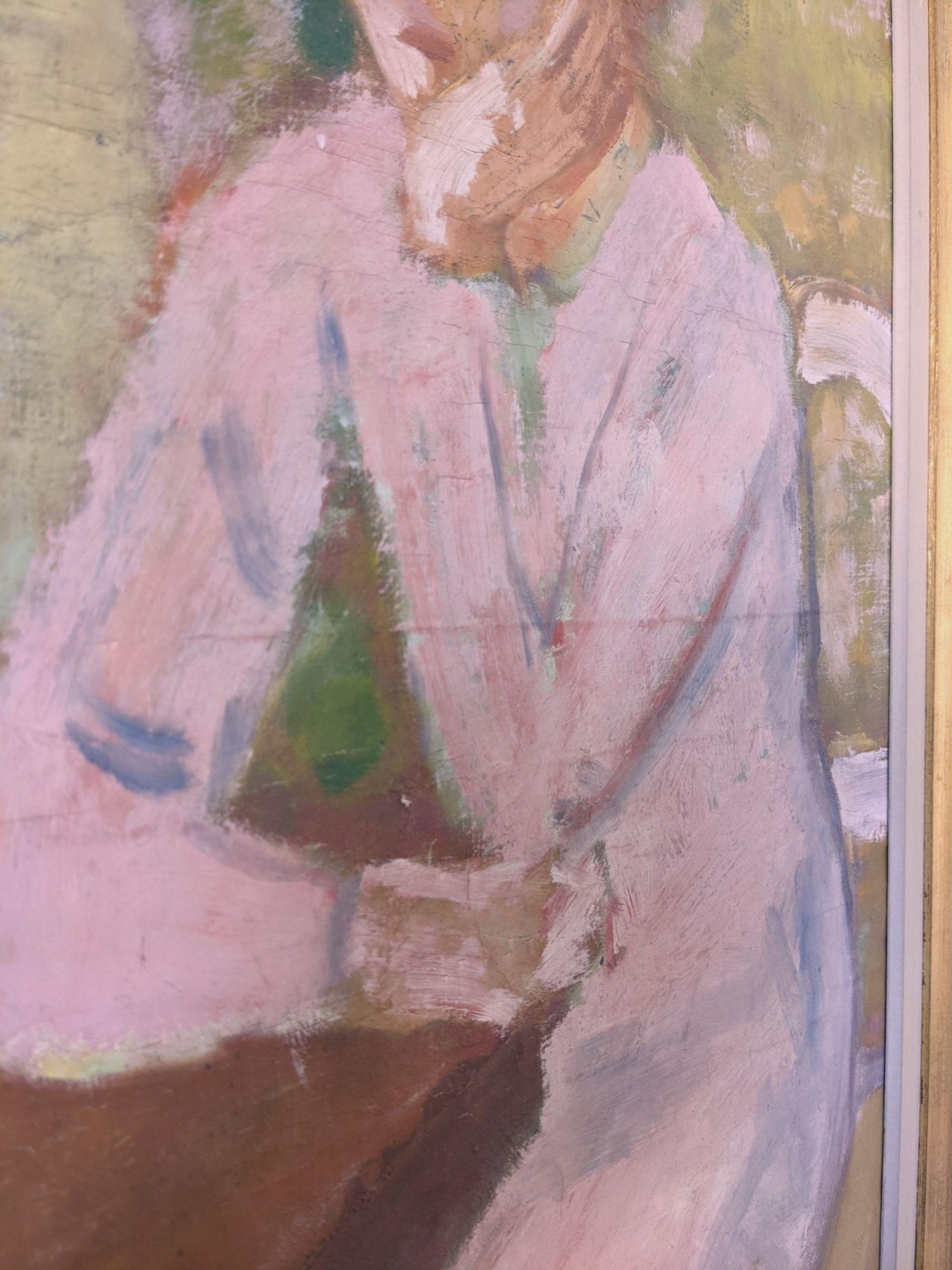 Unknown - Vintage Mid-Century Swedish Portrait Oil Painting - Thoughts ...