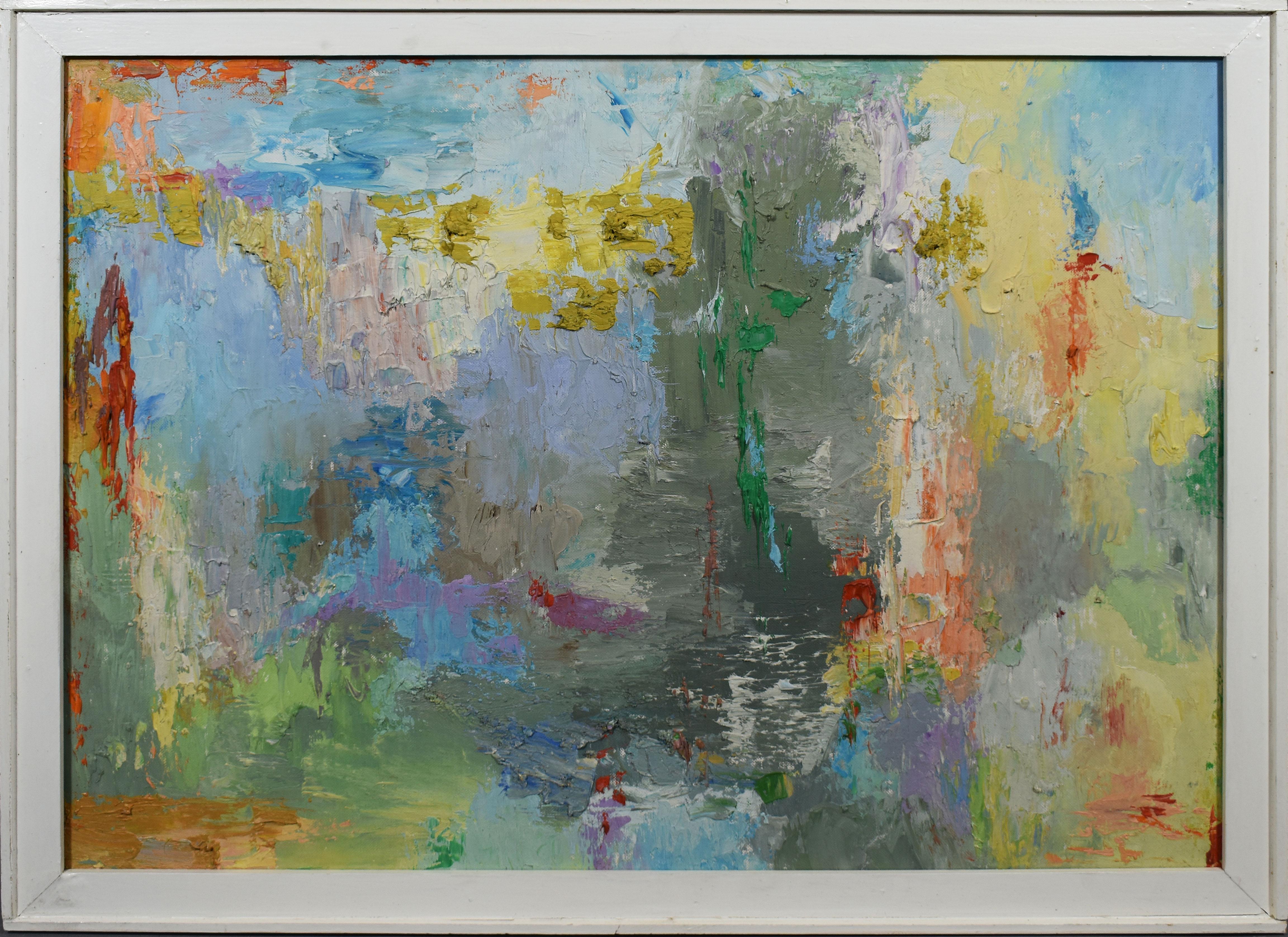 Unknown - Vintage New York School Abstract Expressionist Oil Original ...