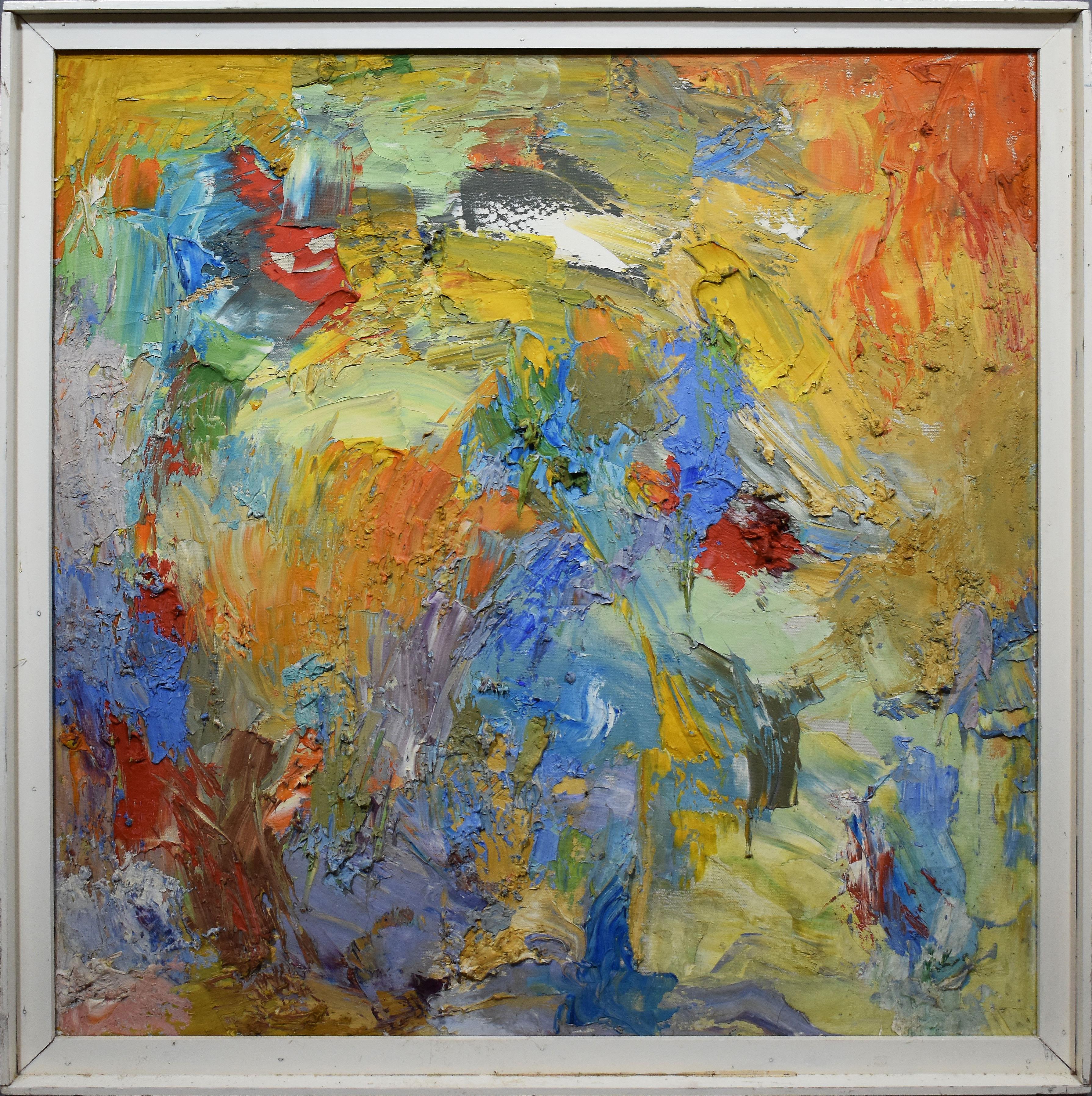 Unknown - Vintage New York School Abstract Expressionist Oil Original ...