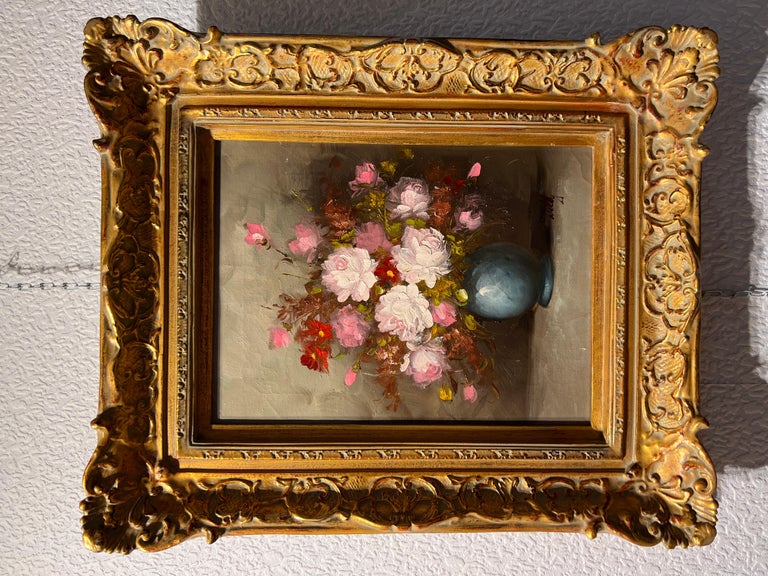 Unknown - Vintage Original Oil Painting on Canvas Still Life, Gold ...
