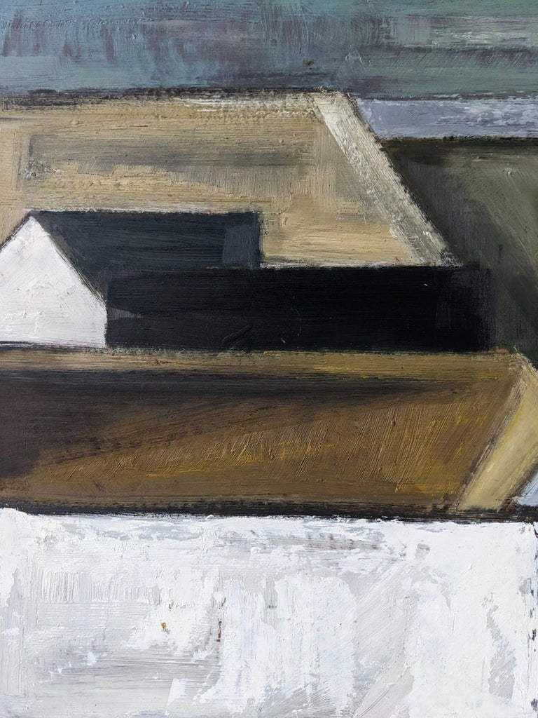 Unknown - Vintage Swedish Mid-Century Street Scene Framed Oil Painting ...