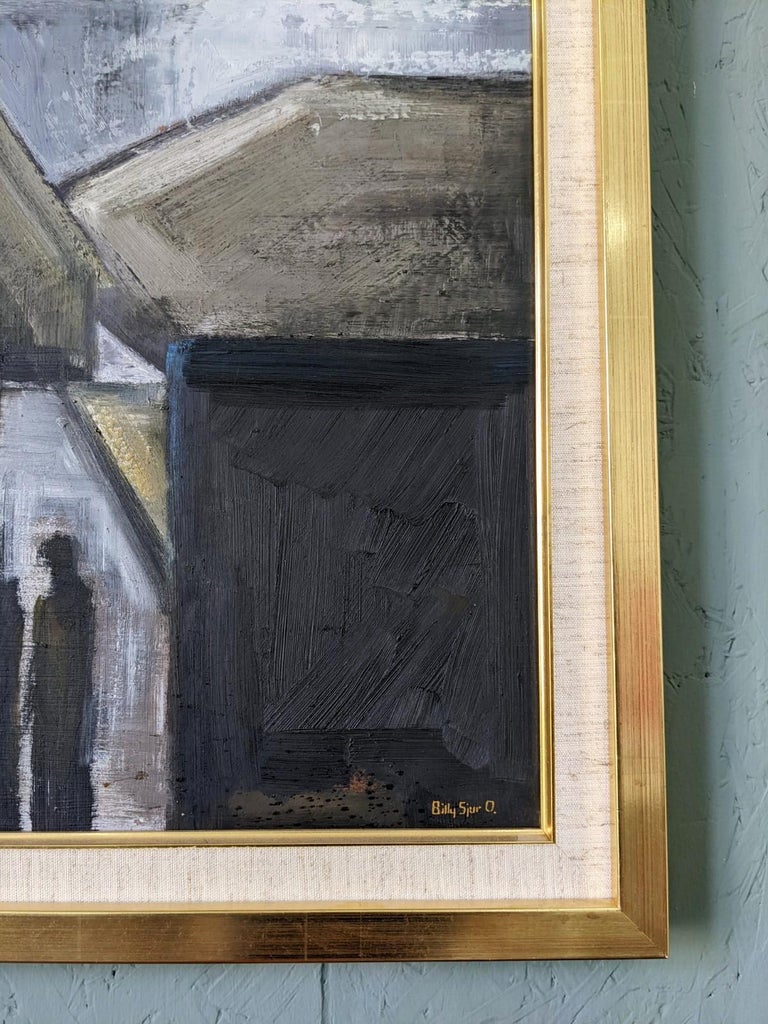 Unknown - Vintage Swedish Mid-Century Street Scene Framed Oil Painting ...