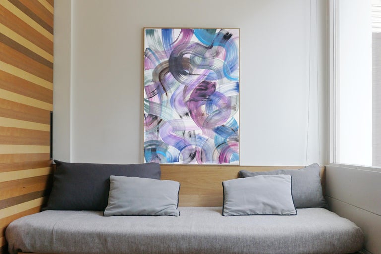 Unknown - Vivid Cool Tone Curves, Graffiti Style Acrylic Painting on ...