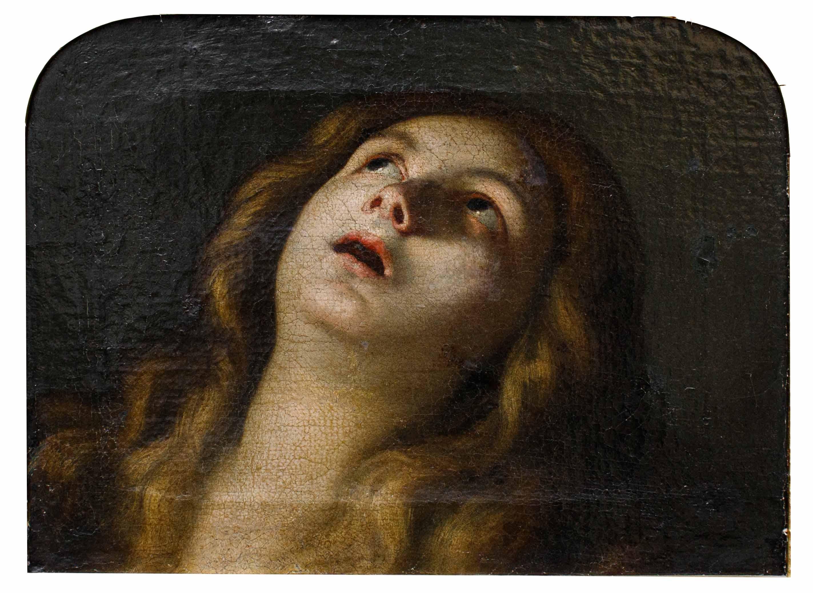 Unknown - Face of Mary Magdalene Oil painting on canvas Neapolitan ...