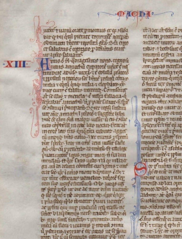 Unknown - War and Peace - 1245 Latin Medieval Bible Manuscript Leaf ...