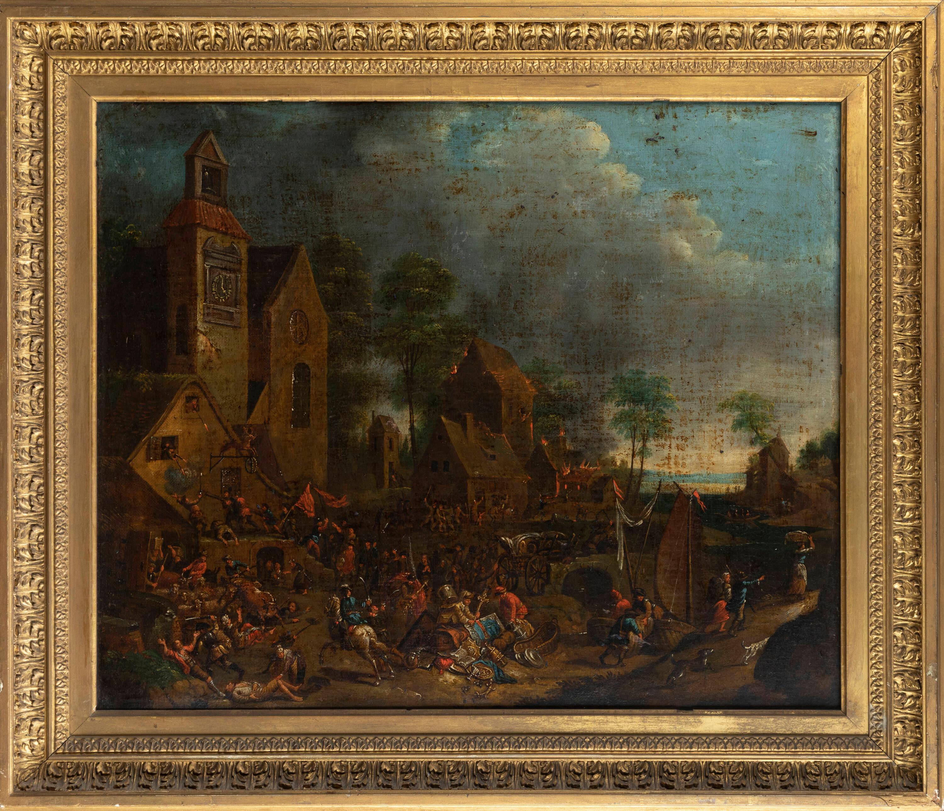 Unknown - War scene, Flemish School of the 17th century, original ...