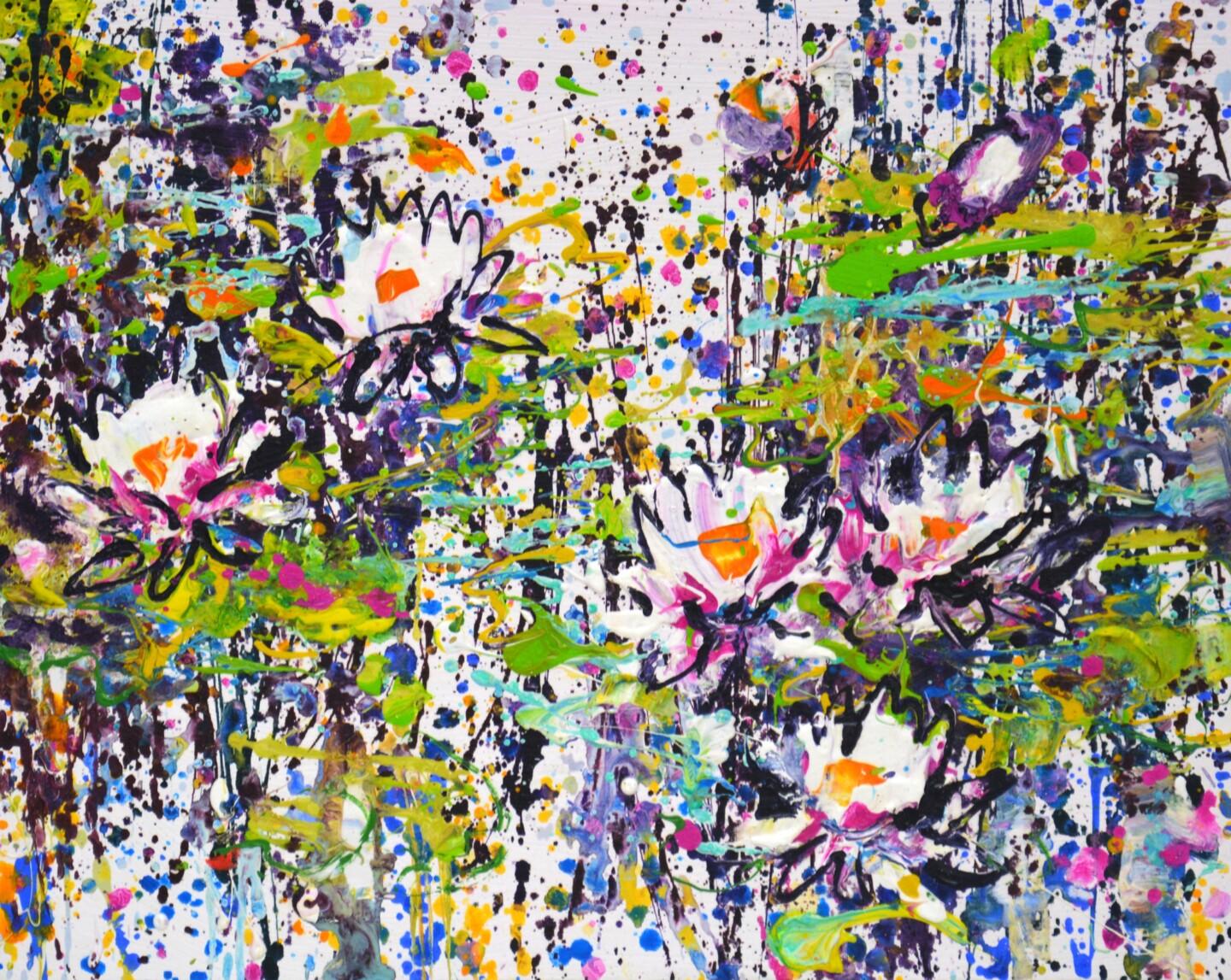Unknown - Water Lilies 3 - Acrylic Painting on Canvas by Irina ...