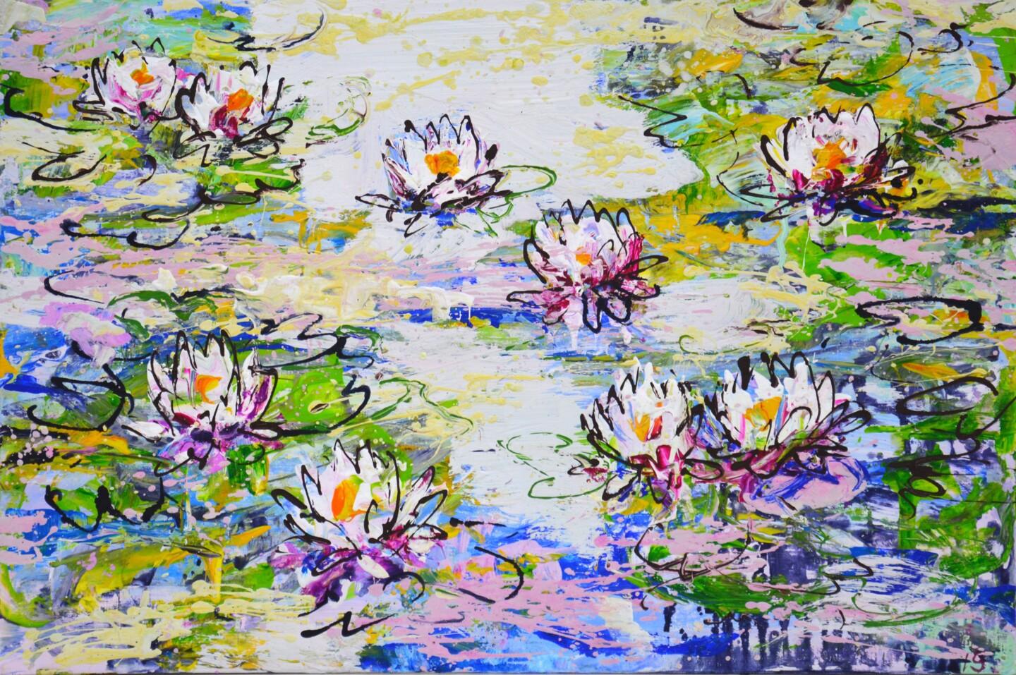Unknown - Water Lilies - Acrylic Painting on Canvas by Irina Sidorovich ...
