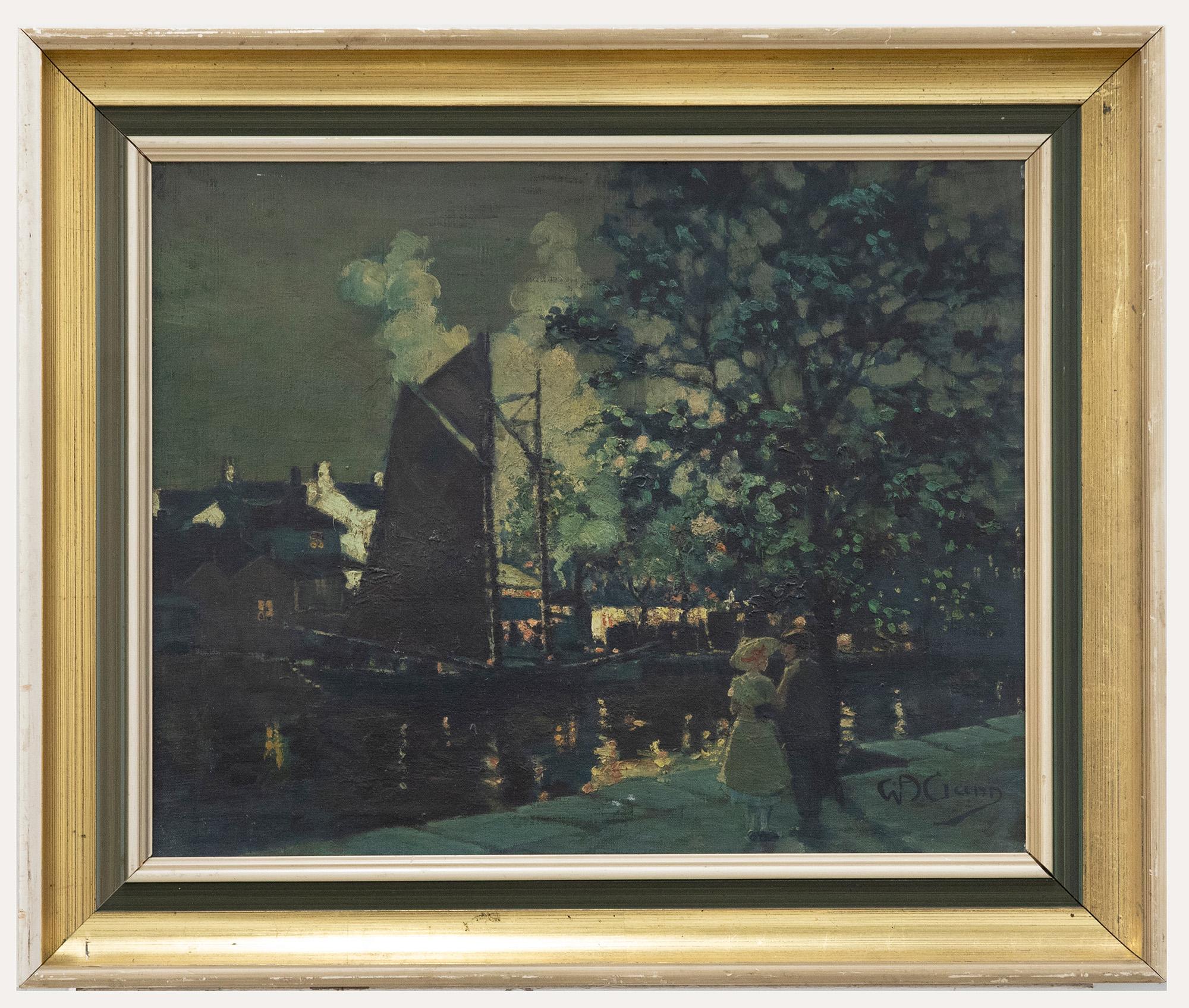 Unknown - William Archibald Gunn (1877-1966) - Framed Oil, An Embrace ...