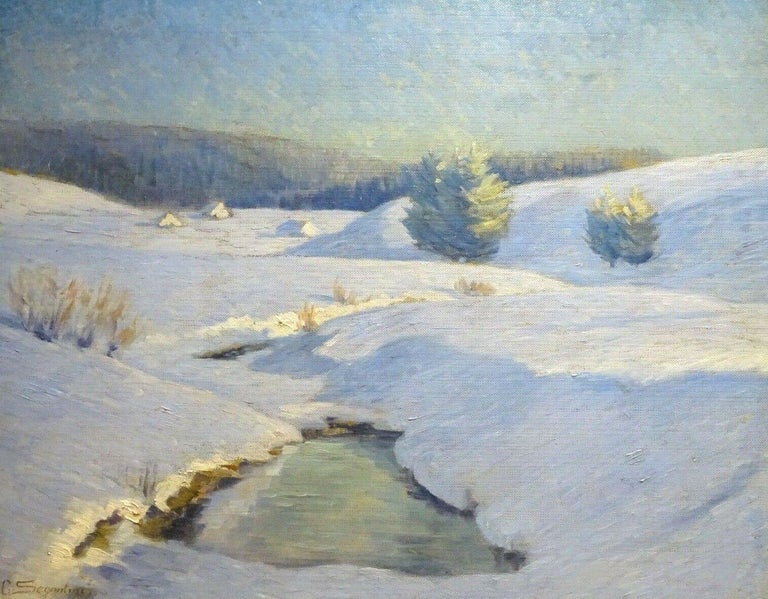 Unknown - Winter Landscape, Near Maloja, circa 1920 Gottardo Segantini ...