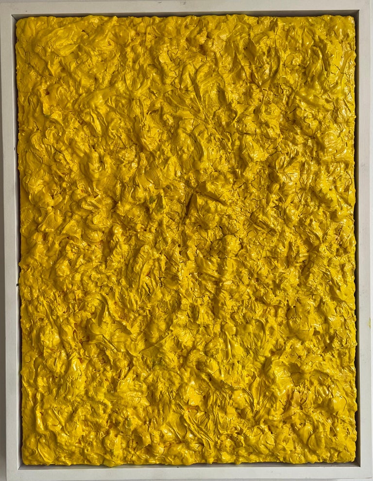 Unknown - Yellow Sun Abstract Composition. Contemporary Heavy Acrylic ...