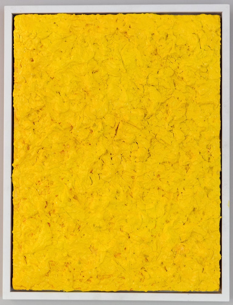 Unknown - Yellow Thick Impasto Abstract In Contemporary Monochromatic ...