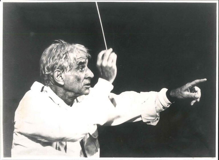 Unknown - American Conductor Leonard Bernstein - Vintage b/w photograph ...