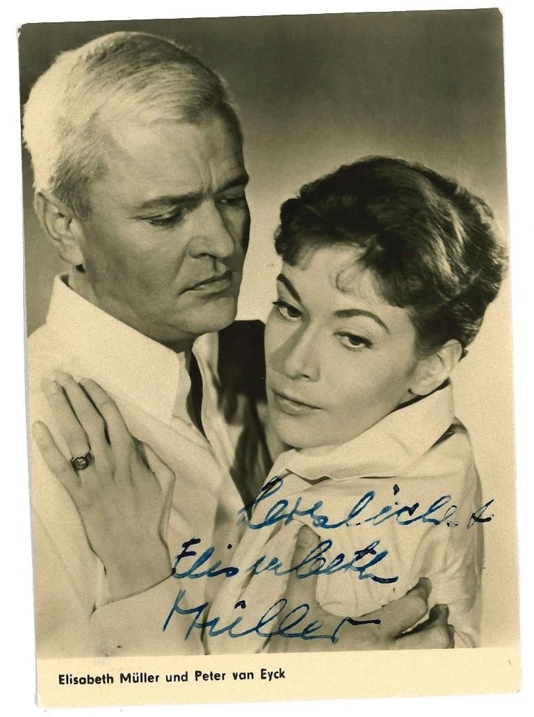 Unknown - Autographed Portrait of Elisabeth Müller and Peter van Eyck ...