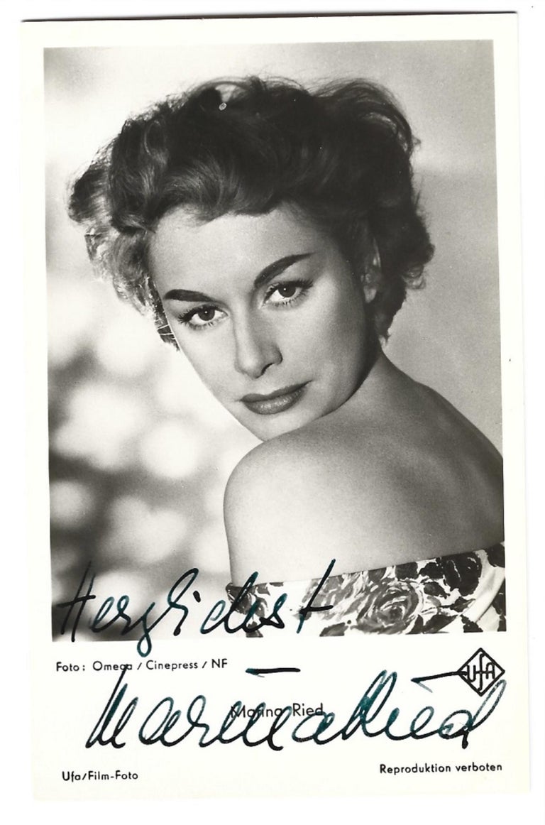 Unknown - Autographed Portrait of Marina Ried - Vintage b/w Postcard ...