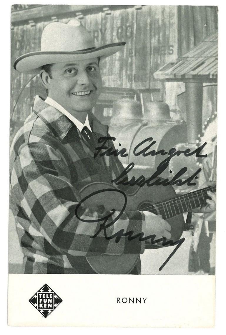 Unknown - Autographed Portrait of Ronny - Vintage b/w Postcard - 1960s ...