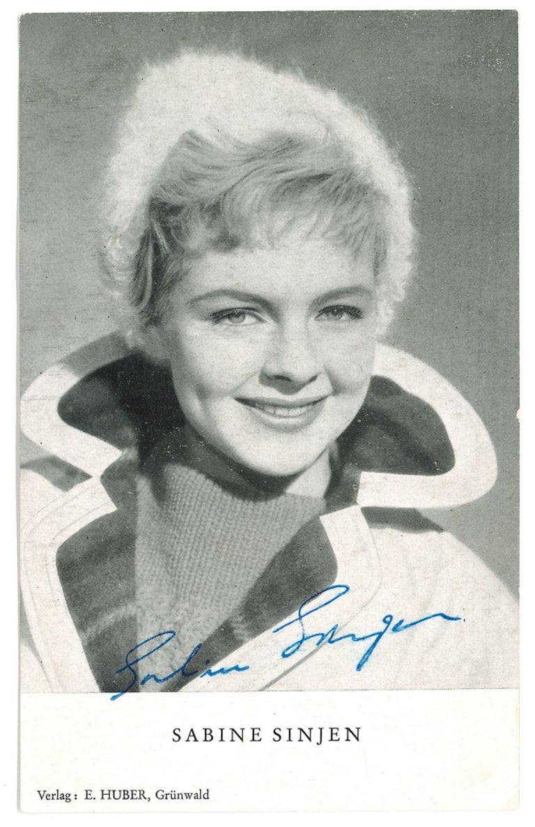 Unknown – Autographisches Porträt von Sabine Sinjen – Vintage Postcard ...