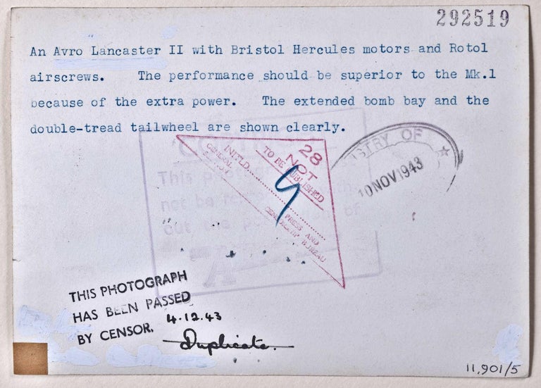 Unknown - Avro Lancaster Bomber DS689 ABC-fitted original 1943 silver ...