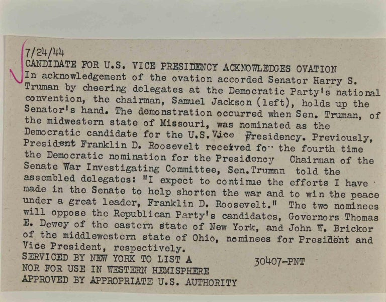 Unknown - Candidate for U.S. Vice Presidency - Vintage Photograph ...