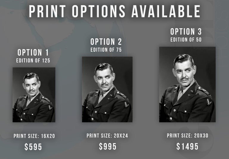 Unknown - Clark Gable in Military Uniform Globe Photos Fine Art Print ...