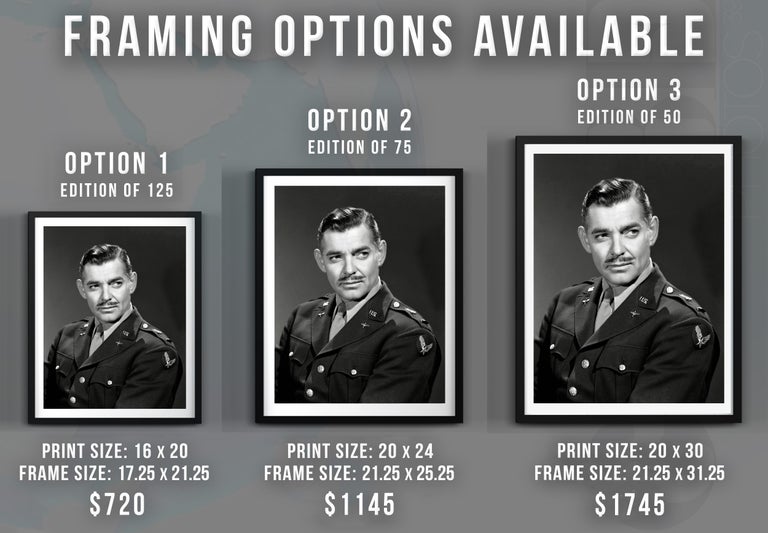 Unknown - Clark Gable in Military Uniform Globe Photos Fine Art Print ...
