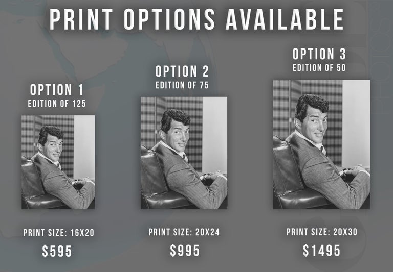 Unknown - Dean Martin Smiling in Chair Fine Art Print For Sale at 1stDibs