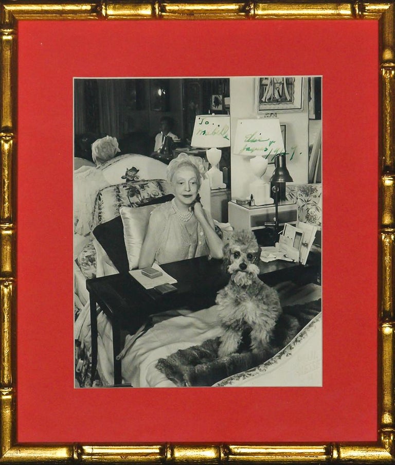 Unknown - Elsie de Wolfe and Her Poodle, Jacques 1949 B&W Photo in Gilt ...