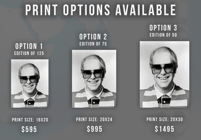 Unknown - Elton John Smiling Globe Photos Fine Art Print For Sale at ...
