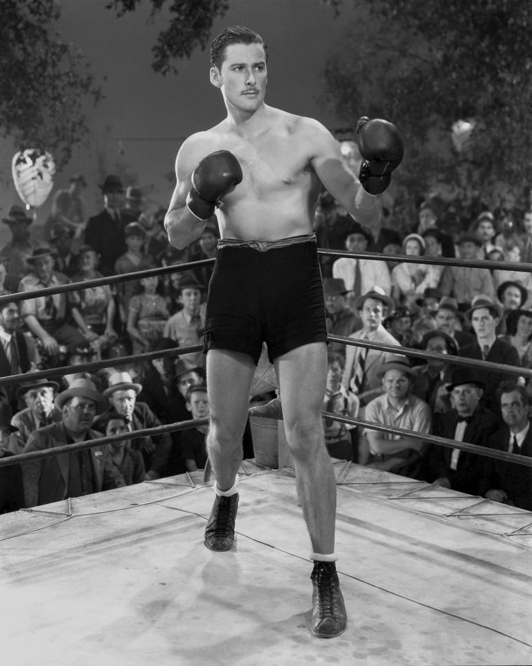 Unknown - Erroll Flynn Posed in Boxing Ring Fine Art Print For Sale at 1stDibs