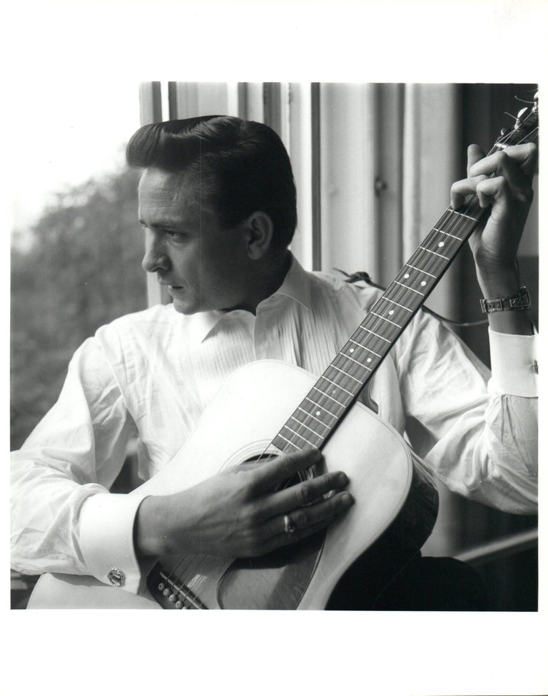 Unknown - Johnny Cash Playing Guitar in Windowlight Vintage Original ...