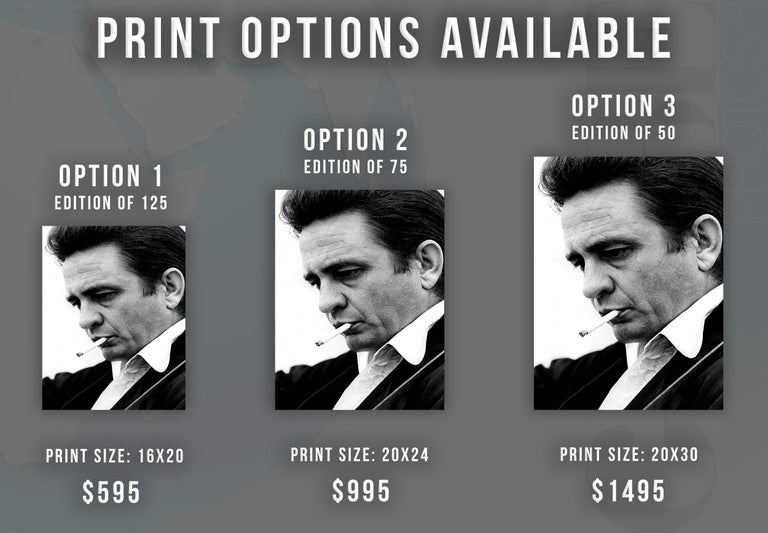 Unknown - Johnny Cash Smoking - Closeup Fine Art Print For Sale at 1stDibs
