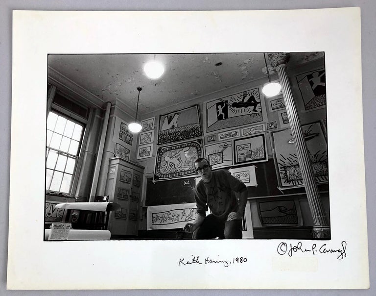 Unknown - Keith Haring at P.S. 122 (photo of Keith Haring in his studio ...