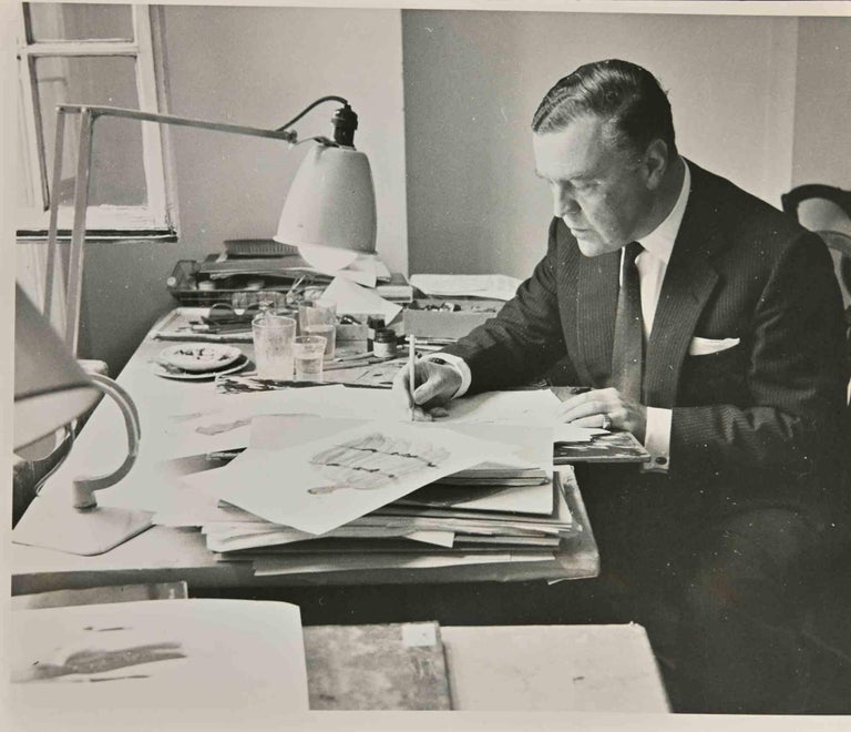 Unknown - Norman Hartnell - Dress Designer - Vintage Photograph - 1957 ...