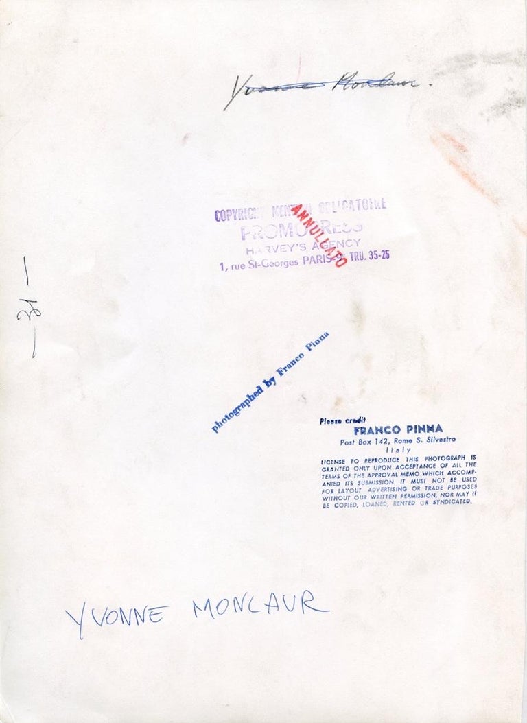 Unknown - Portrait of Yvonne Monlaur by Franco Pinna - Vintage B/w ...