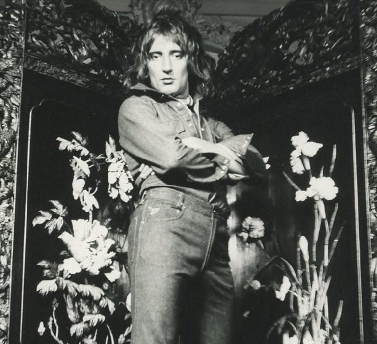 Unknown - Rod Stewart Black and White Portrait 1970's For Sale at 1stDibs