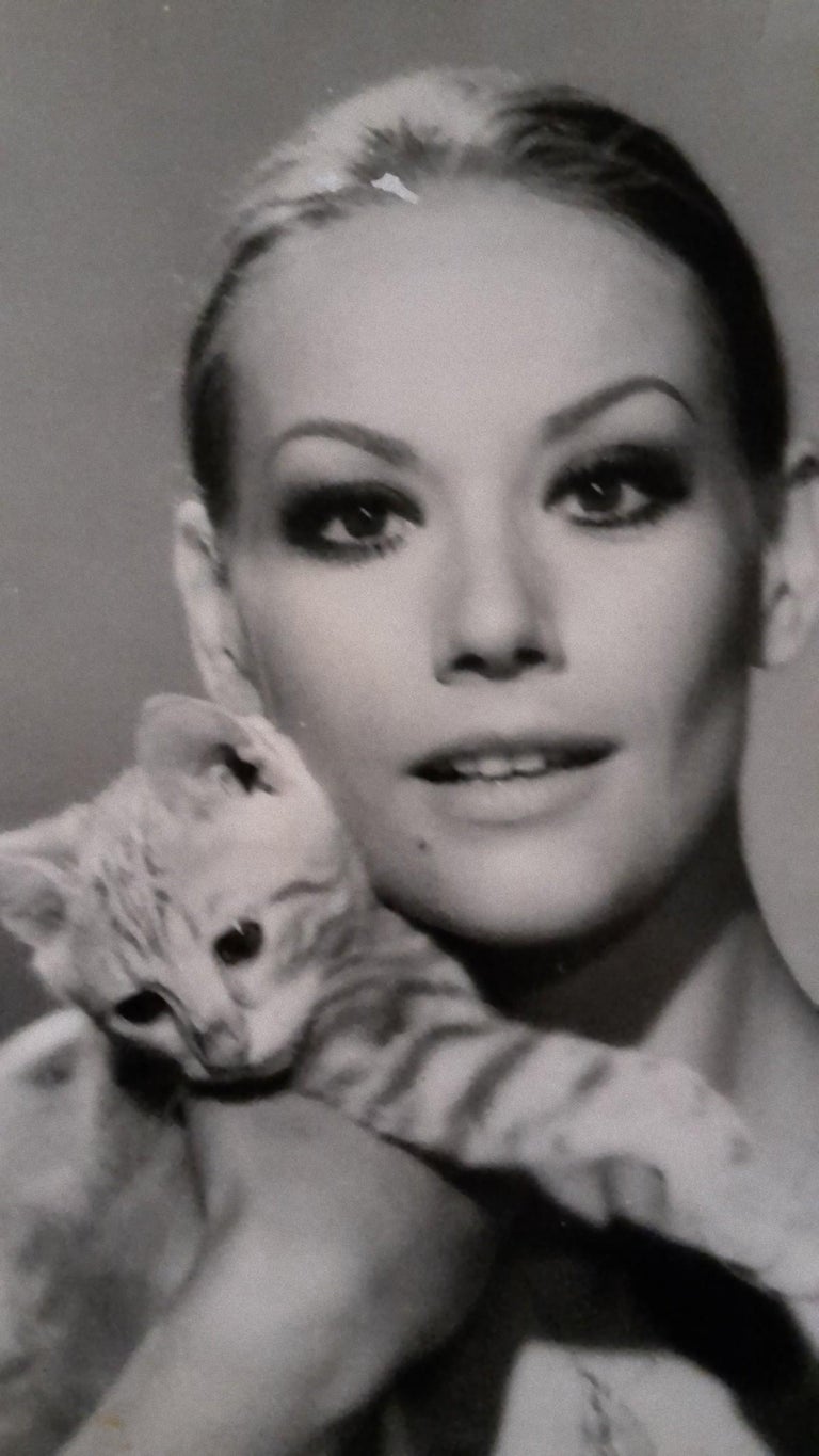 Unknown - The French Actress Claudine Auger - Vintage b/w Photograph ...