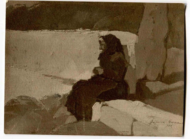 Unknown - Vintage Photograph of a Painting by Beppe Guzzi - Mid-20th ...