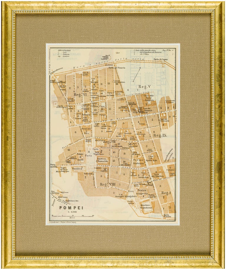 Unknown - 1928 Map of Pompeii, Italy For Sale at 1stDibs