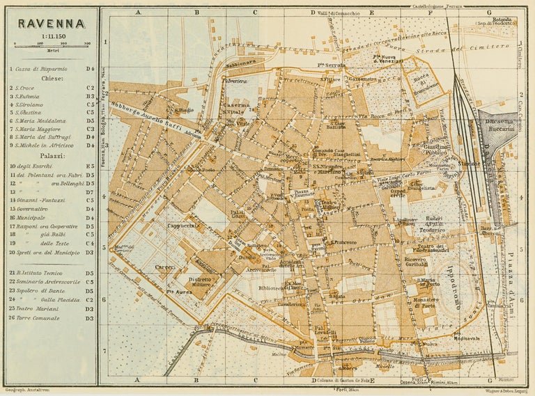 Unknown - 1928 Map of Ravenna, Italy For Sale at 1stDibs