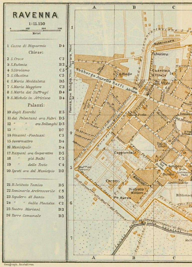 Unknown - 1928 Map of Ravenna, Italy For Sale at 1stDibs