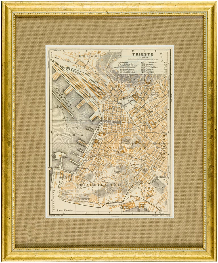 Unknown - 1928 Map of Trieste, Italy For Sale at 1stDibs