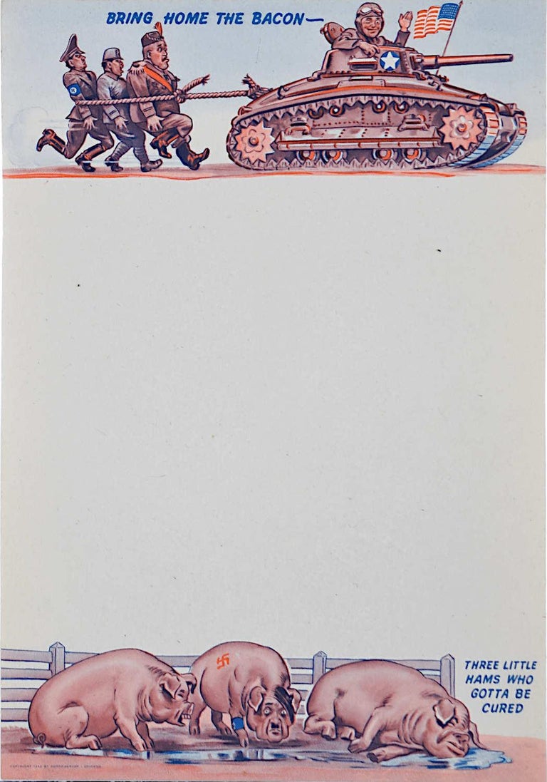Unknown - 1942 World War 2 American Propaganda writing paper Porto ...