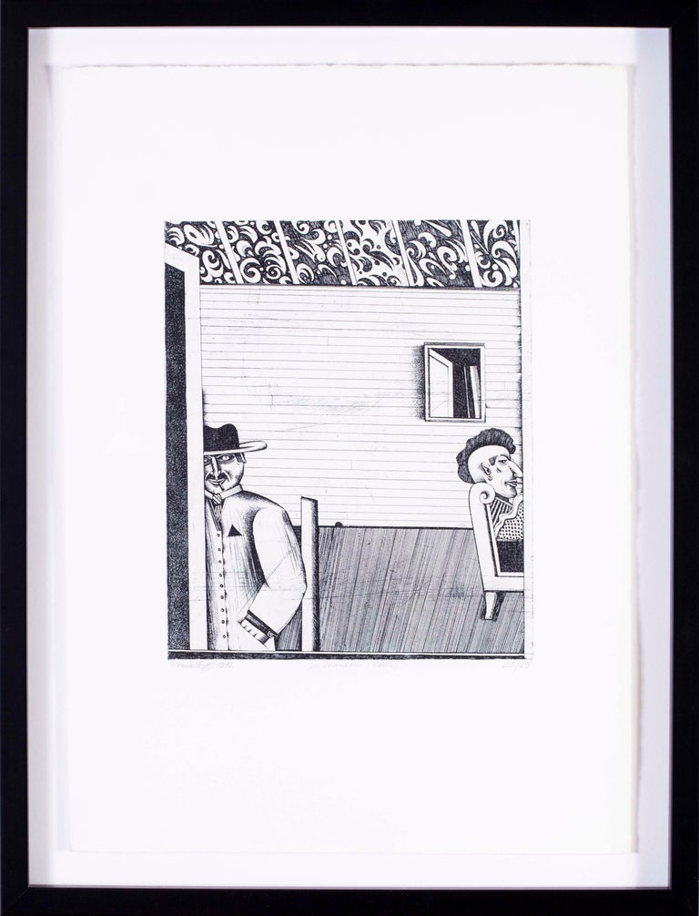 Unknown - 1970s Surrealist black and white etchings by German artist ...