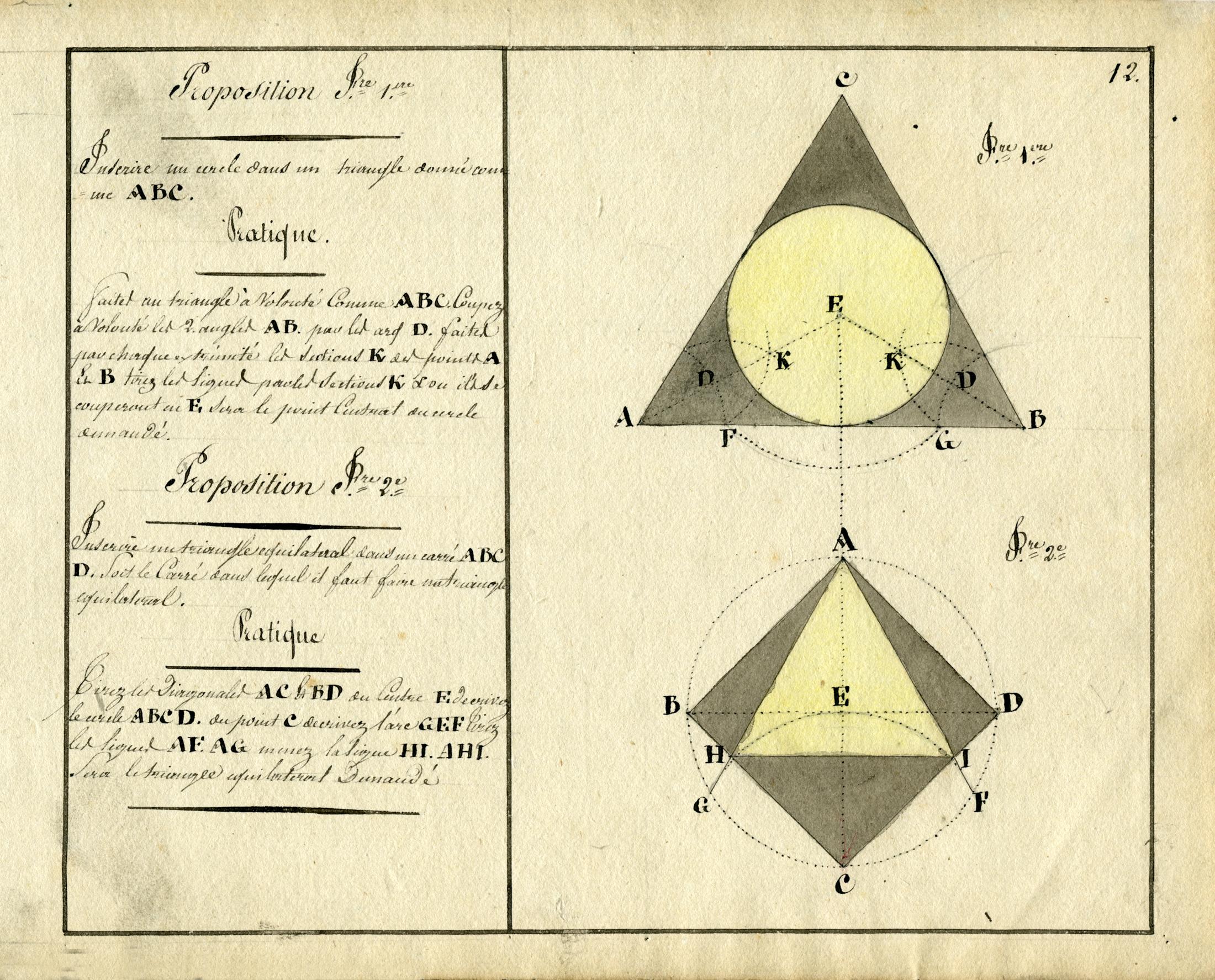 Unknown - 19th Century French Geometry Manuscript 5 For Sale at 1stDibs