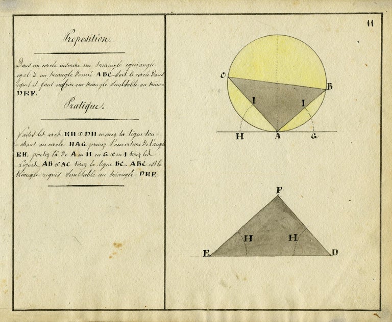 Unknown - 19th Century French Geometry Manuscript 3 For Sale at 1stDibs