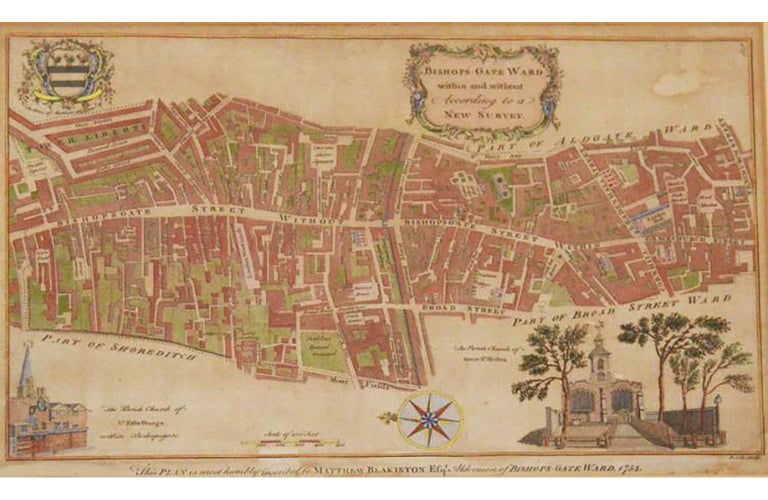 Unknown - 4 Framed English Ward Survey Maps at 1stDibs