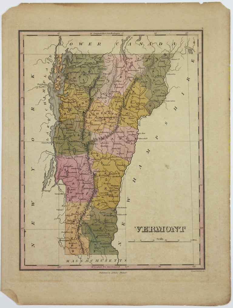 Unknown - 6, 19th Century hand-colored maps printed by Anthony Finley ...