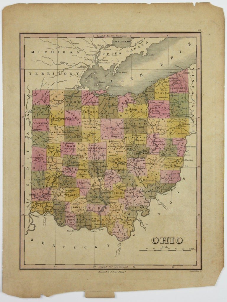 Unknown - 6, 19th Century hand-colored maps printed by Anthony Finley ...