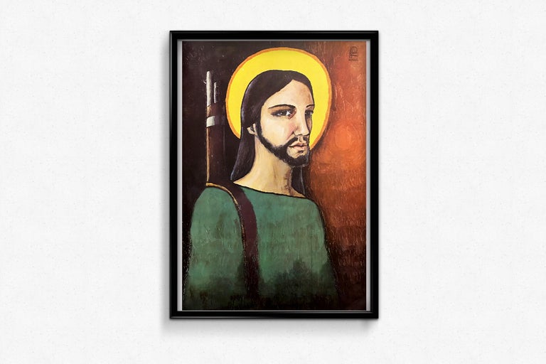 Unknown - 70s OSPAAAL original poster - Jesus Christ armed with a gun ...