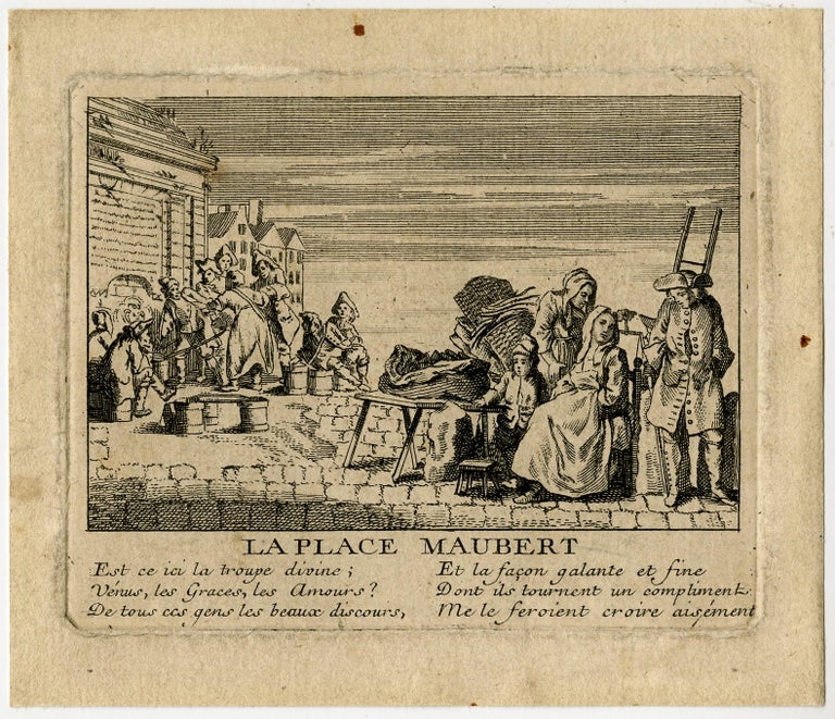 Unknown - A view of the market at the Place Maubert in Paris ...